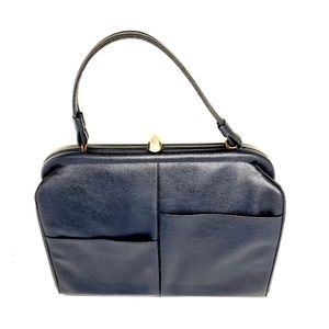 Vintage | Bags | Vintage Graceline Navy Vinyl Large Satchel | Poshmark